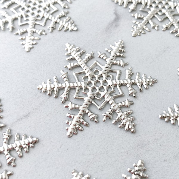 Silver Snowflake Ornament - Etsy