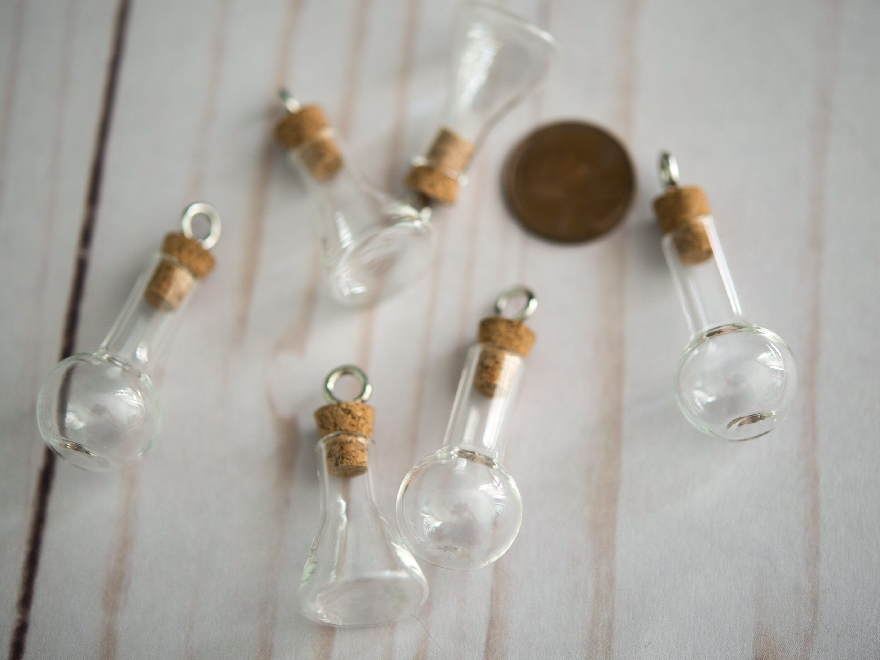 Small Glass Bottles and Vials Miniature Flasks Lab Equipment - Etsy