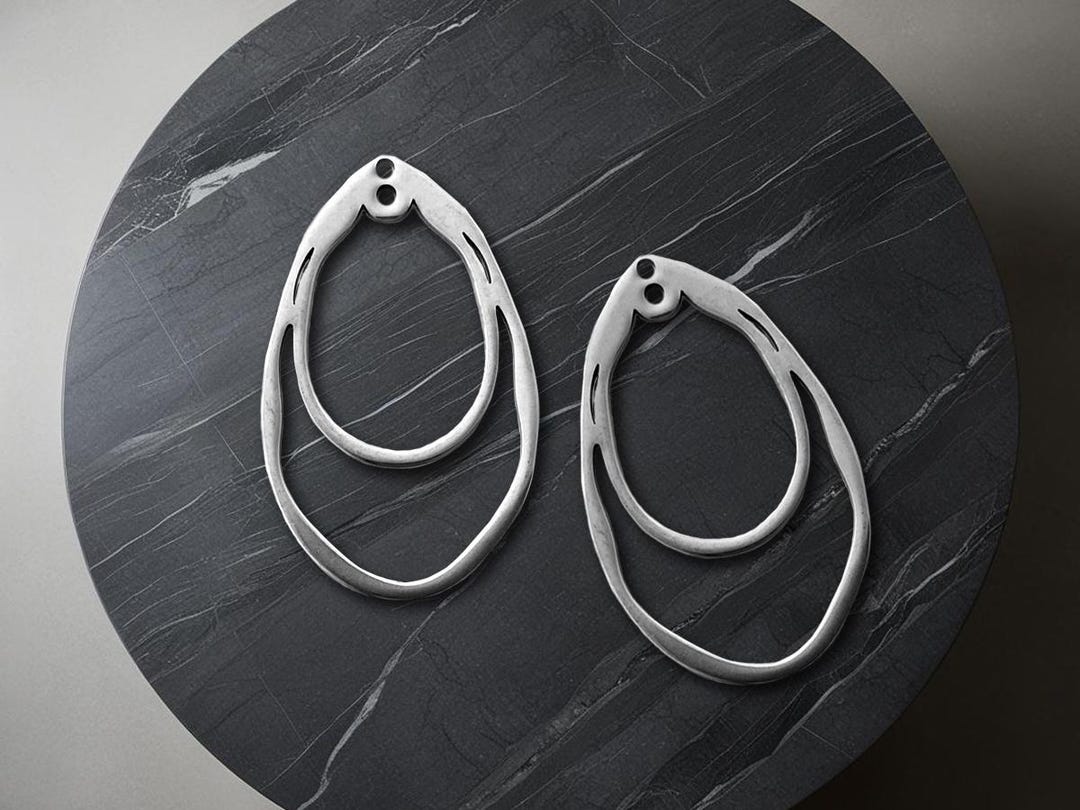 Large Teardrop Earring Forms Stainless Steel Organic Oval Shaped Blank Base for Beaded Earring ...