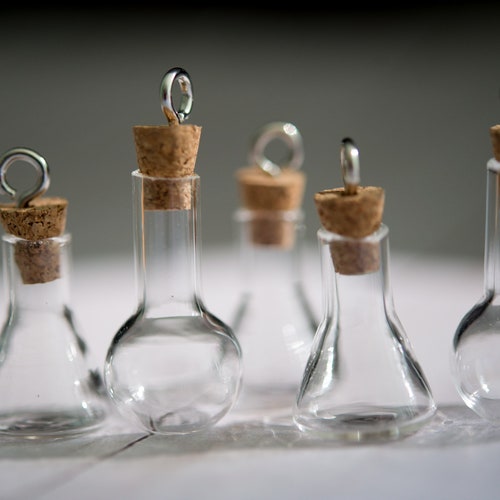Small Glass Bottles and Vials Miniature Flasks Lab Equipment - Etsy
