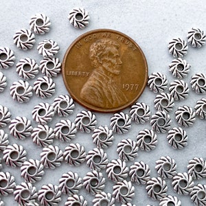 Small Silver Spacer Beads Bulk Buy 5mm Antique Silver Floral Swirl Tiny ...