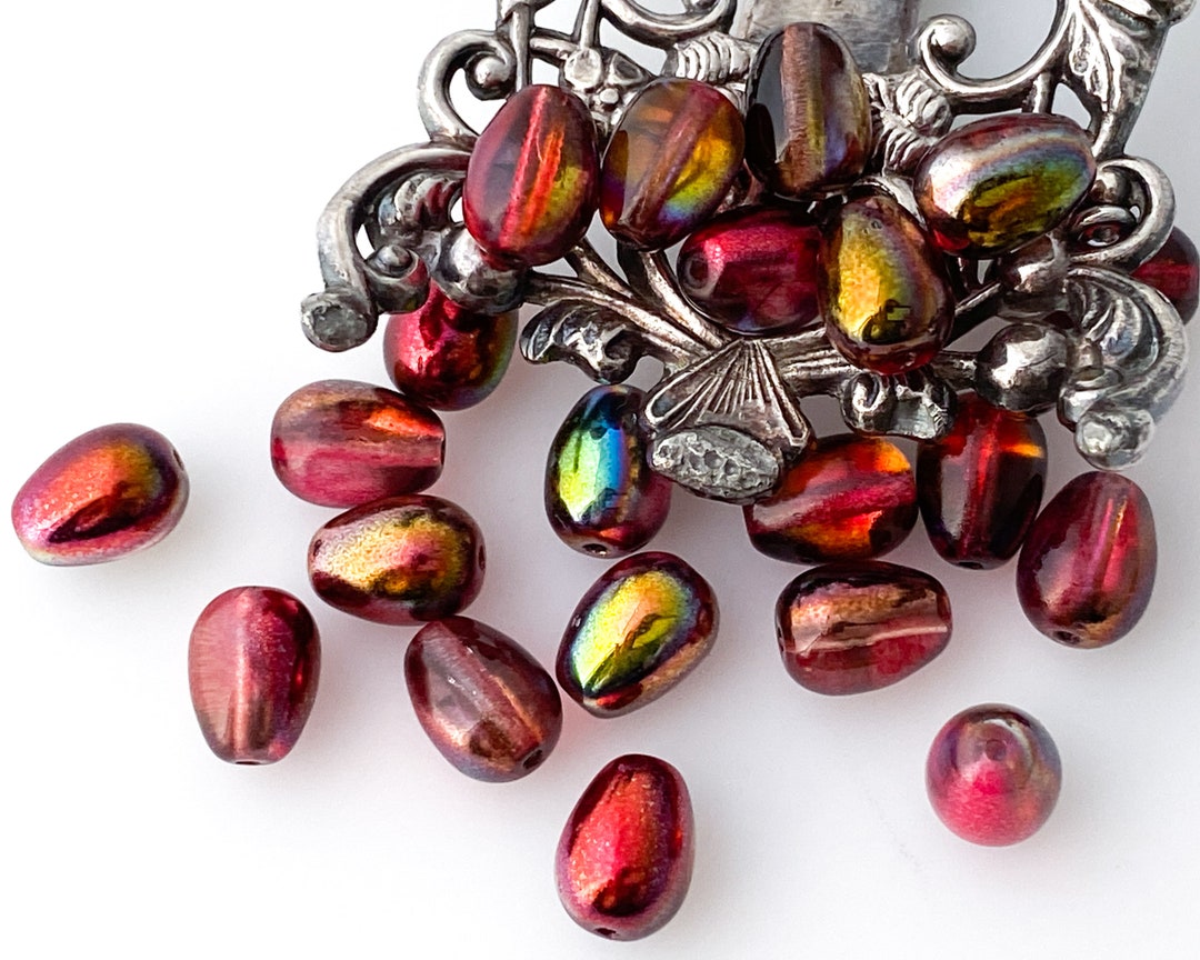 Red Teardrop Beads Crystal Magic Wine 11x8mm Drops Christmas Beads ...