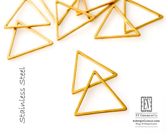 304 Stainless Steel Small Triangle Connectors Gold Plated - Etsy