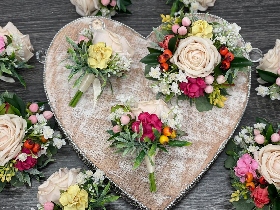 C2 Eucalyptus Flower Greenery Wedding Boutonniere Jewel Tone Corsage ...