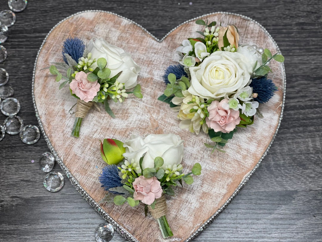 C16 Eucalyptus Flower Greenery Wedding Boutonniere Jewel Tone Dusty ...