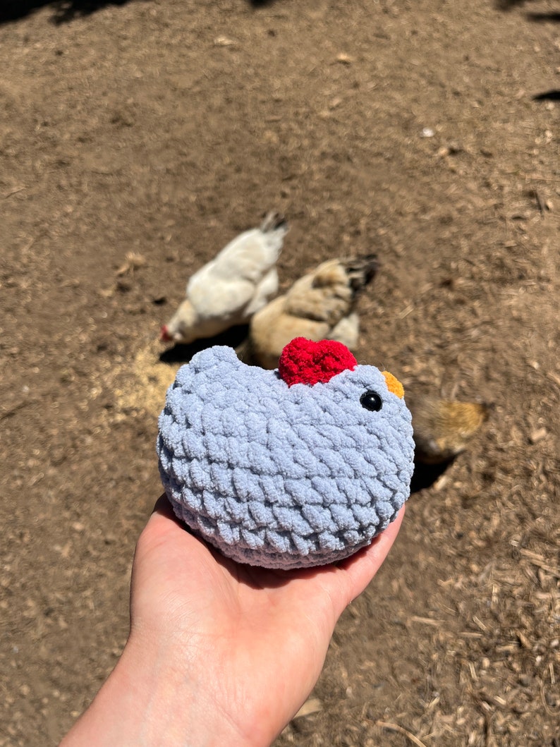 Handmade Crochet Chicken Plushie | Farmhouse Decor - Etsy