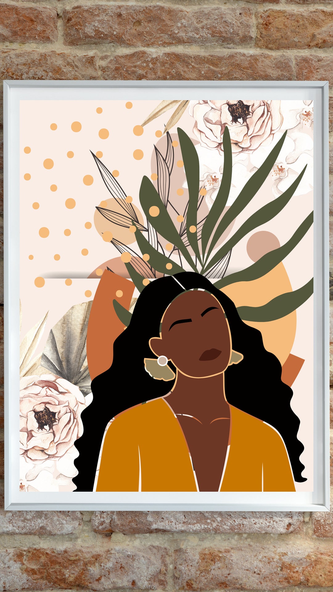 African American Boho Faceless Wall Art - Etsy