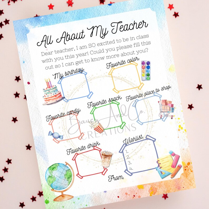All About My Teacher Template | School Memories | Teachers | Classroom ...