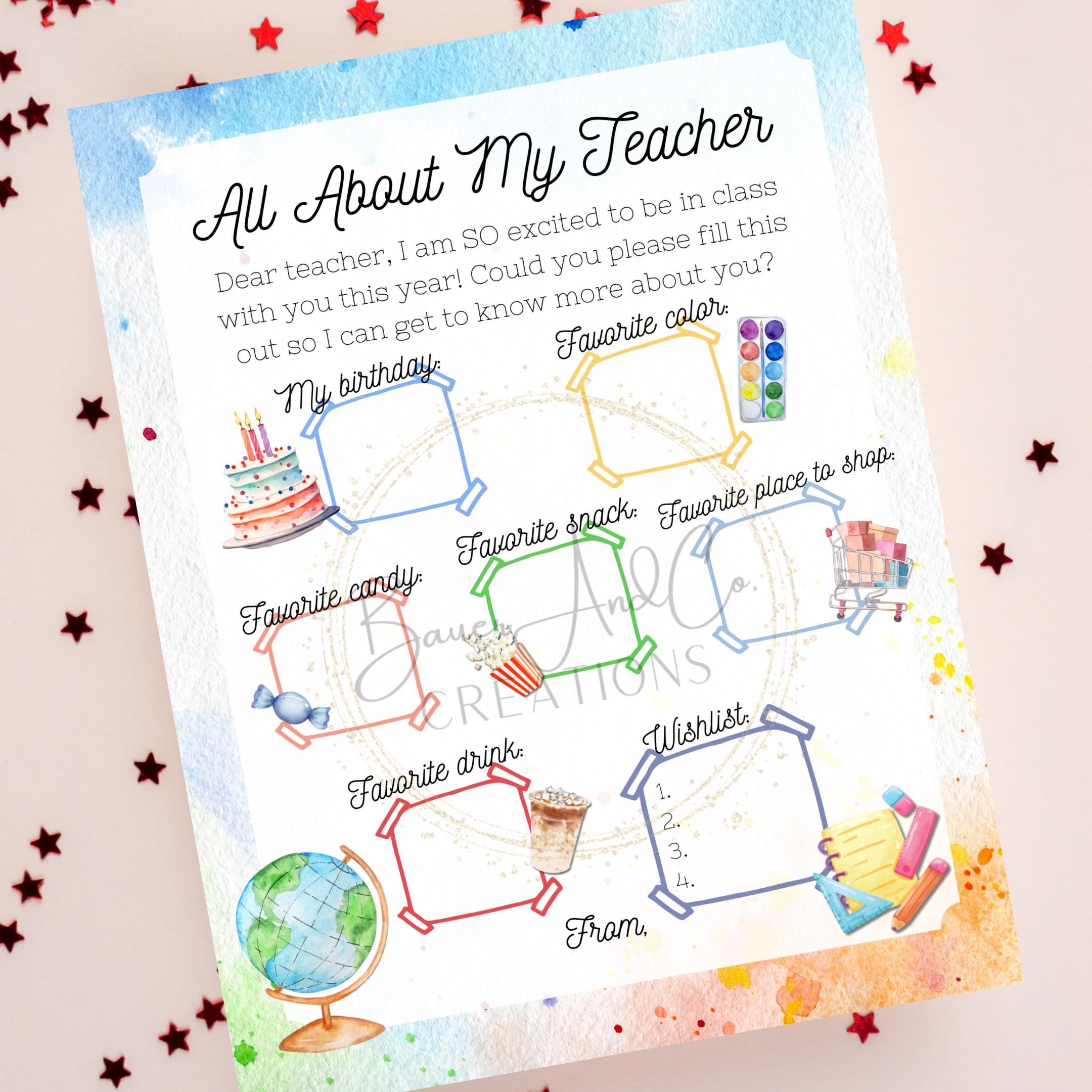 All About My Teacher Template | School Memories | Teachers | Classroom ...