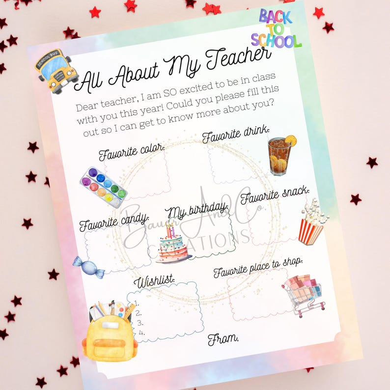 All About My Teacher Template | School Memories | Teachers | Classroom ...