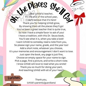 Oh the Places You'll Go Memory Book School Memories Dr Seuss Book ...
