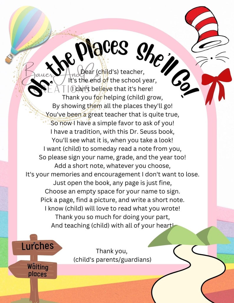Oh the Places You'll Go Memory Book School Memories Dr Seuss Book ...