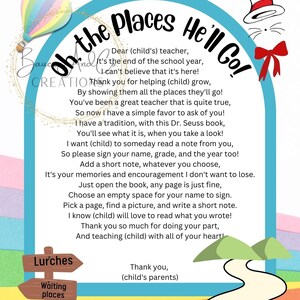 Oh the Places You'll Go Memory Book School Memories Dr Seuss Book ...