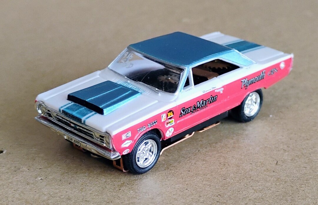 Slot Car, HO (1/64) Scale, 67 Plymouth GTX Sox and Martin New Old Stock ...