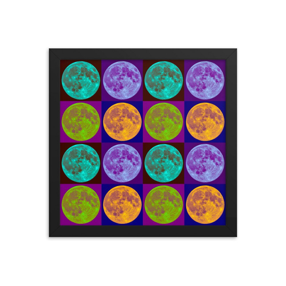 Pop Art Full Moon Framed Poster - Etsy