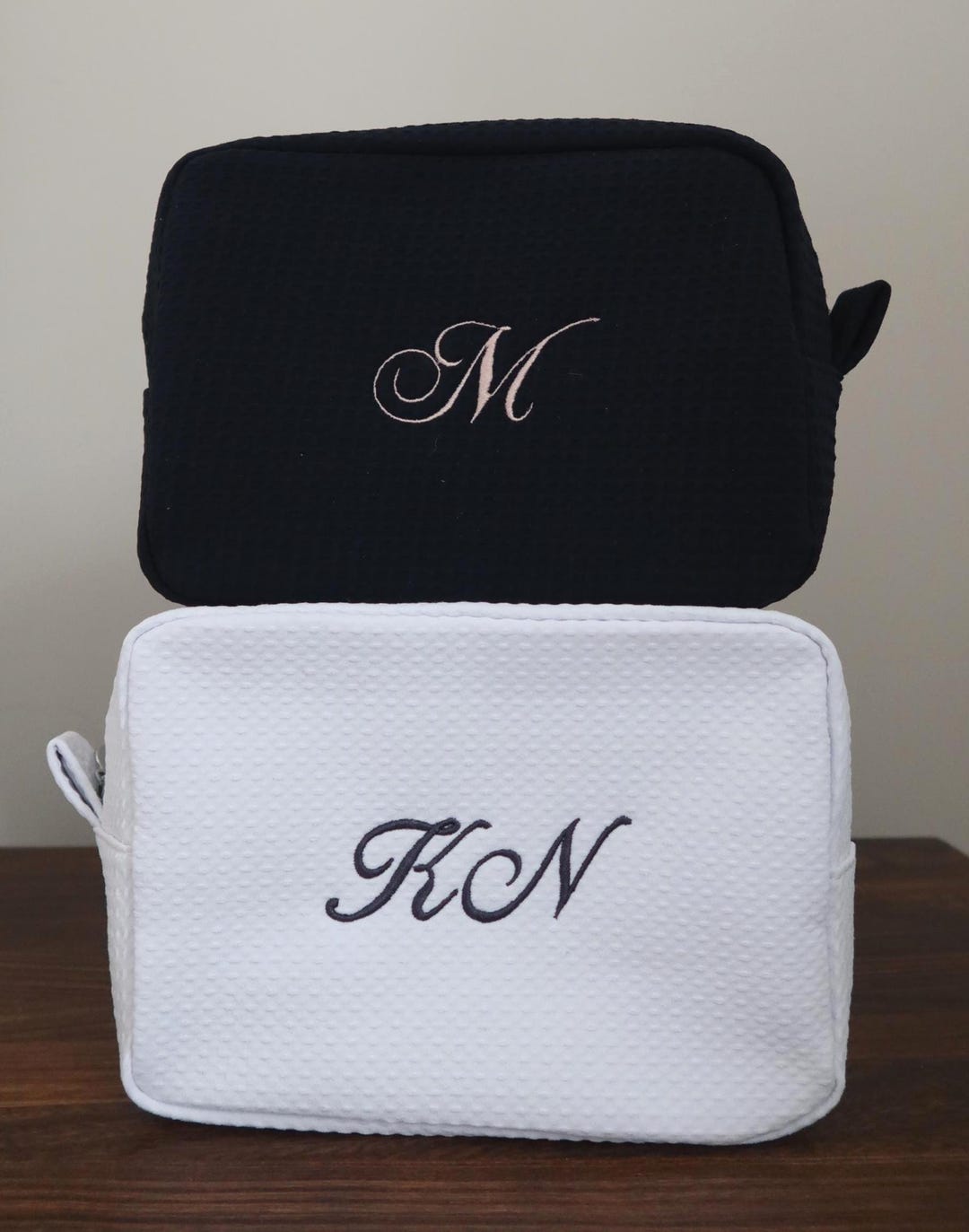 Monogram Toiletry Bag, Personalized Embroidered Initial Pouch, Custom ...