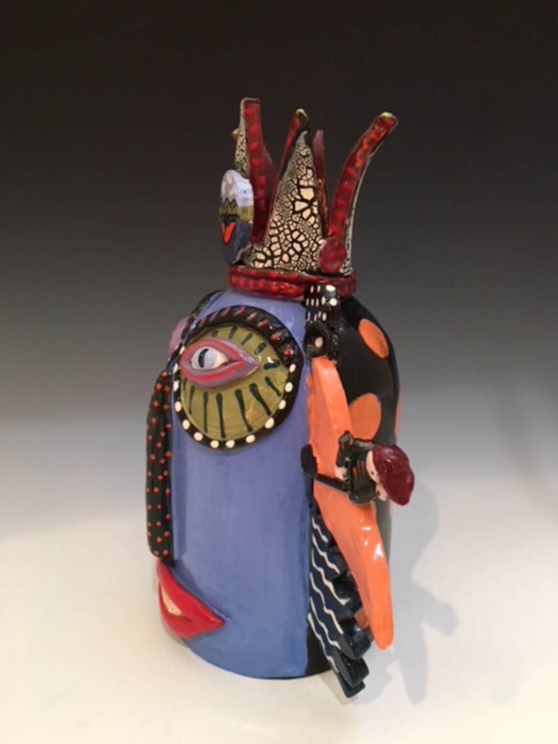 Blue Kayak Jughead Kayaker fancy crown with an orange kayak | Etsy