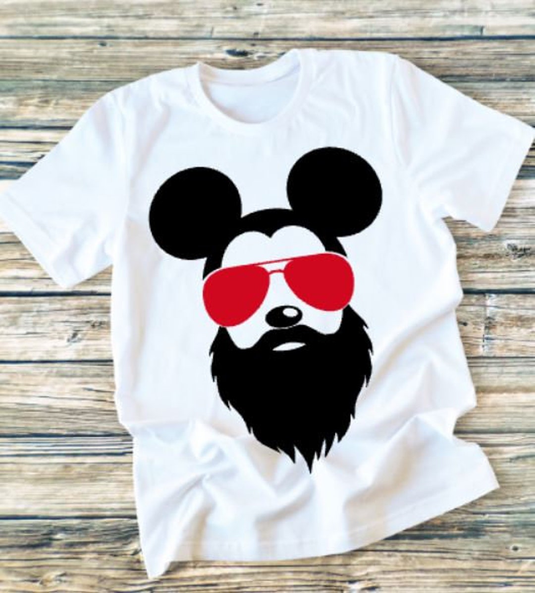 Bearded Mickey Iron on Decal, Heat Transfer, Disneyland, Dad, Boyfriend ...
