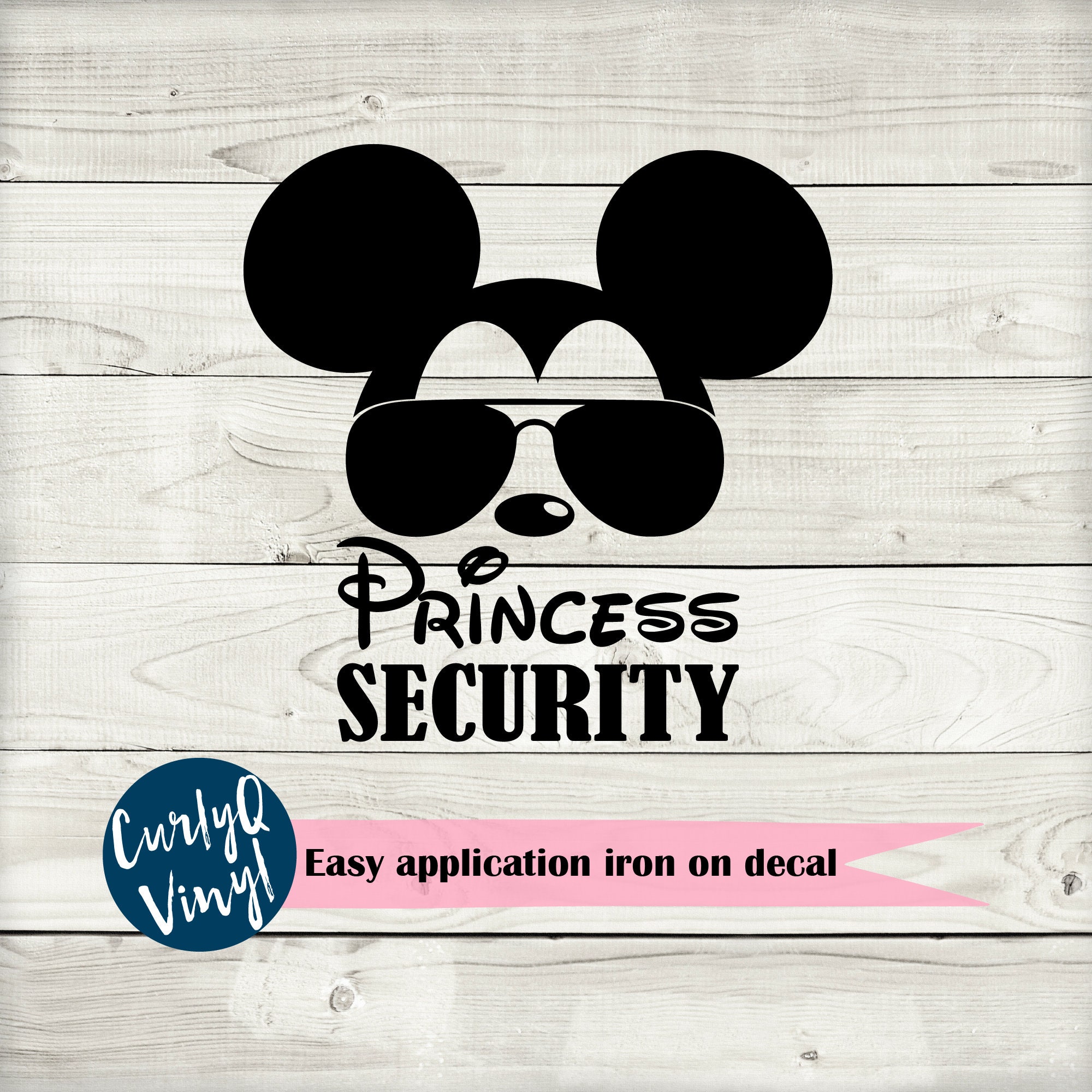 Iron on Decal Princess Security Mickey Sunglasses Dad - Etsy