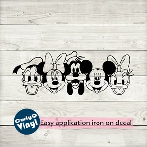 Mickey Mouse and Friends, Iron on Decal, Heat Transfer, HTV, Ready to ...