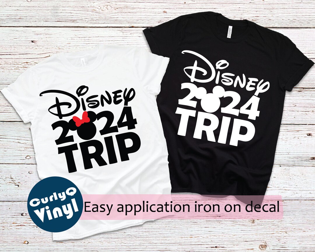 Disney 2024 Trip Iron on Shirt Decal, DIY, Disneyland, New Year, Mickey ...