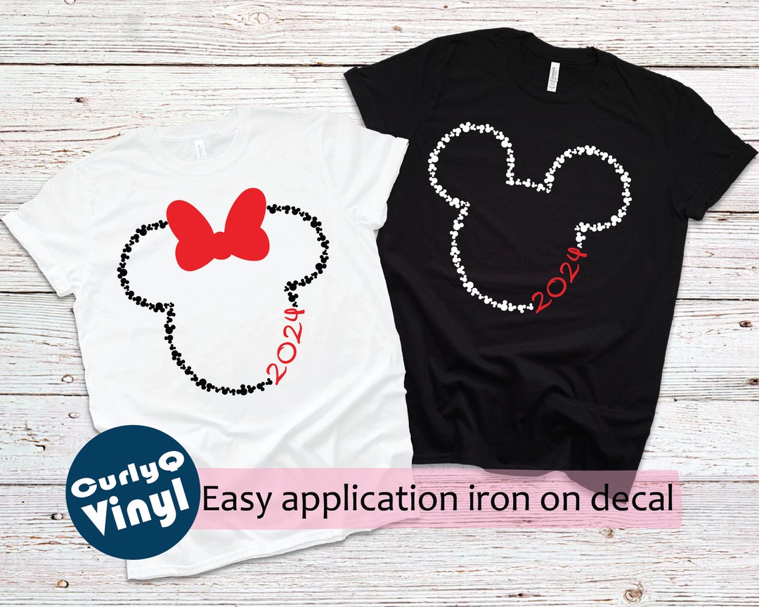 Mickey 2024, Minnie 2024, Iron on Decal, Mickey, Minnie, Disneyland ...