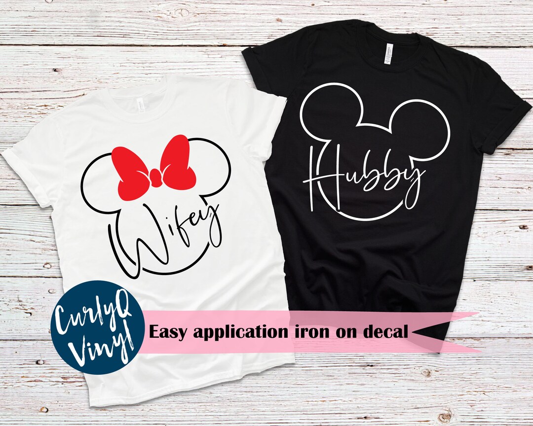 Iron on Decal, Hubby, Wifey, Disney, Disneyland, Couple, Honeymoon ...