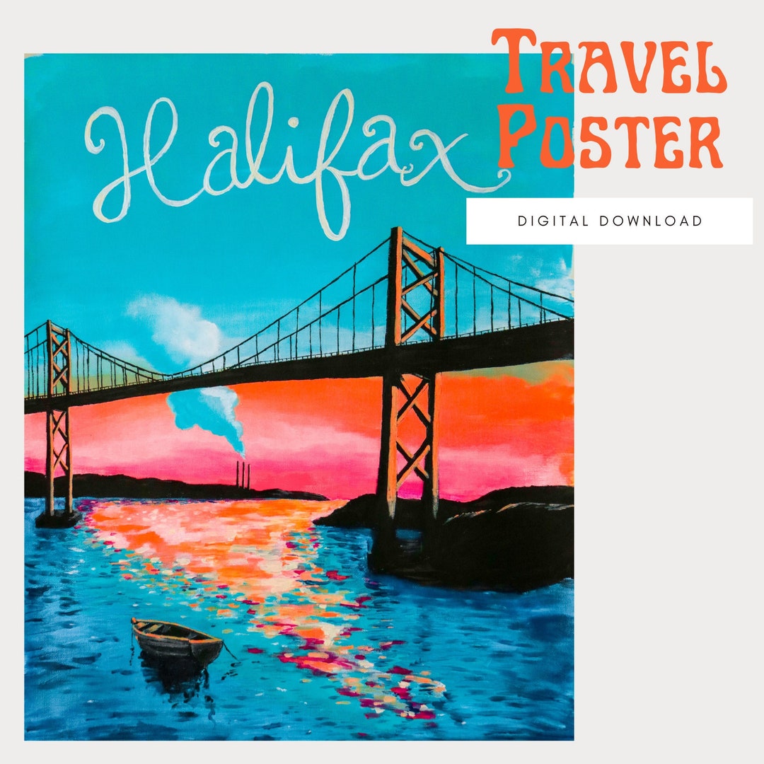 Halifax, Nova Scotia Travel Poster Digital Download (light Blue ...