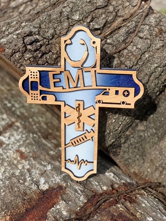 Best EMT Gift Gift for EMT EMT Wife Emt Mom Wooden Cross - Etsy