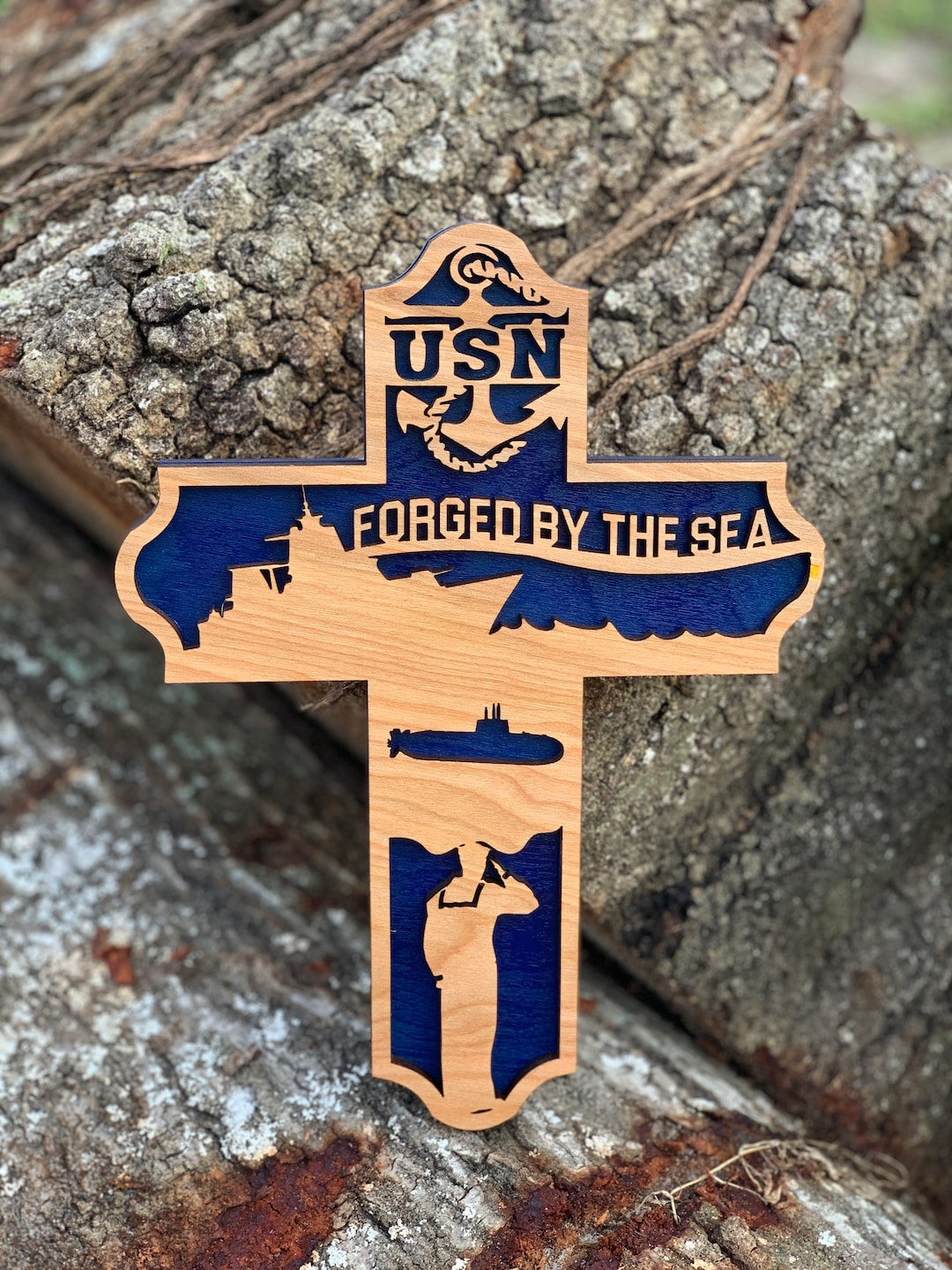 Handcrafted Navy Wooden Sign – Best Navy Gift – Personalized Military ...