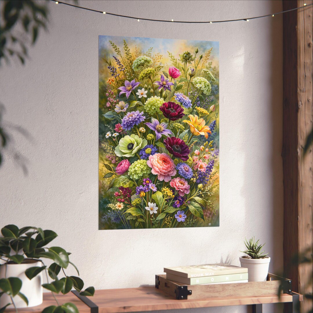 Cottage Garden Floral Wall Art | Botanical Flowers | Vintage Wildflower ...