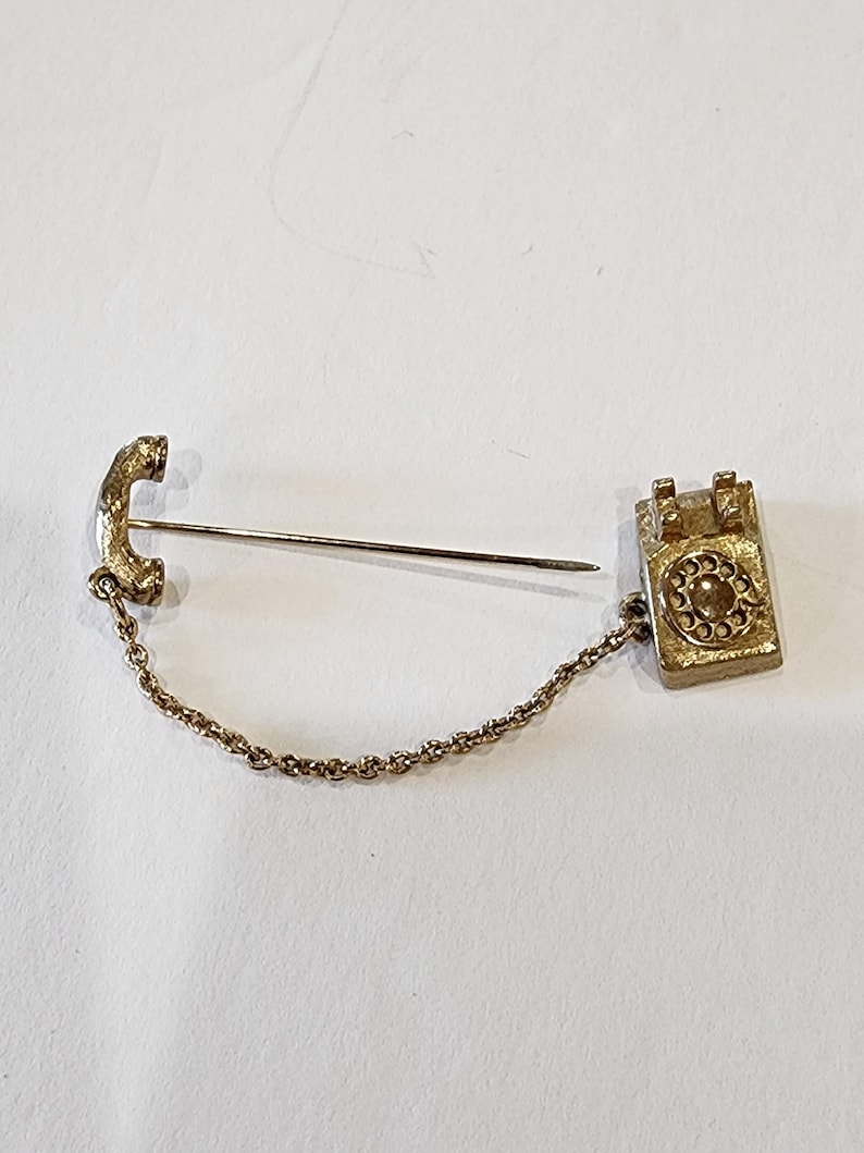 Avon Vintage Gold Tone Rotary Telephone Stick Pin - Etsy