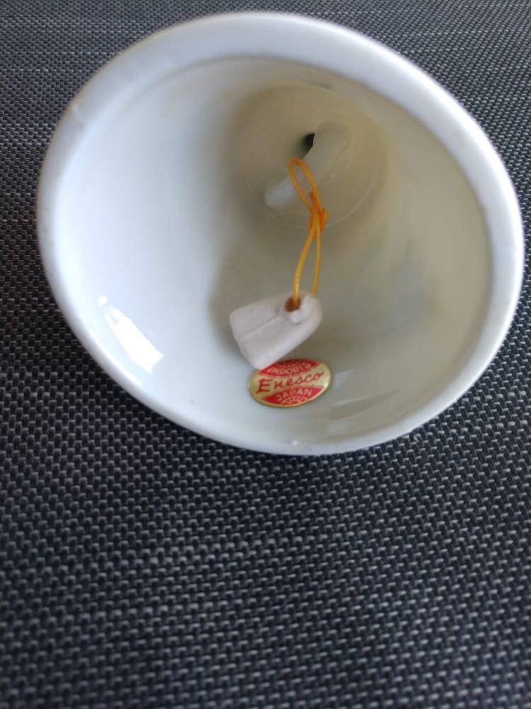 Vintage Enesco Blue Flowers Porcelain Bell - Etsy