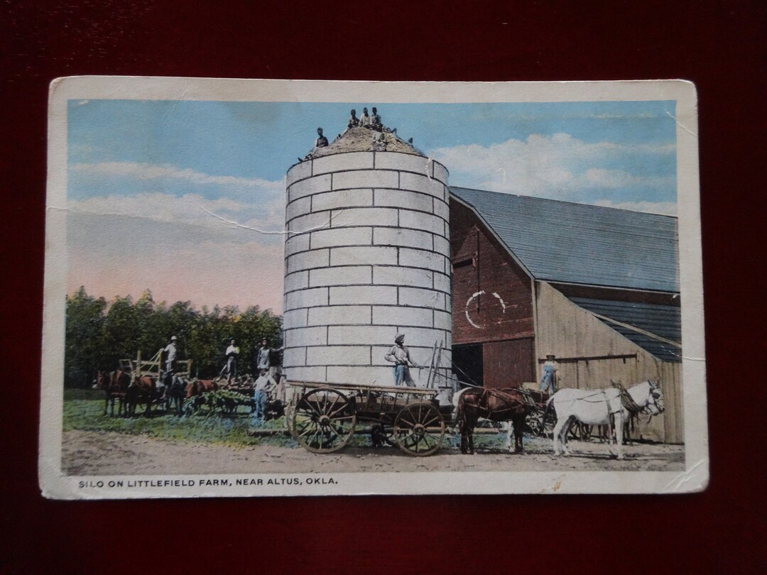 Vintage Postcard of Silo on Littlefield Farm Near Altus OK in the 20s ...