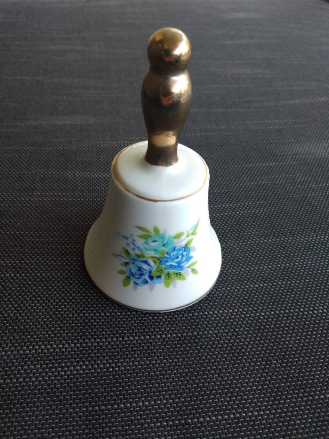 Vintage Enesco Blue Flowers Porcelain Bell - Etsy