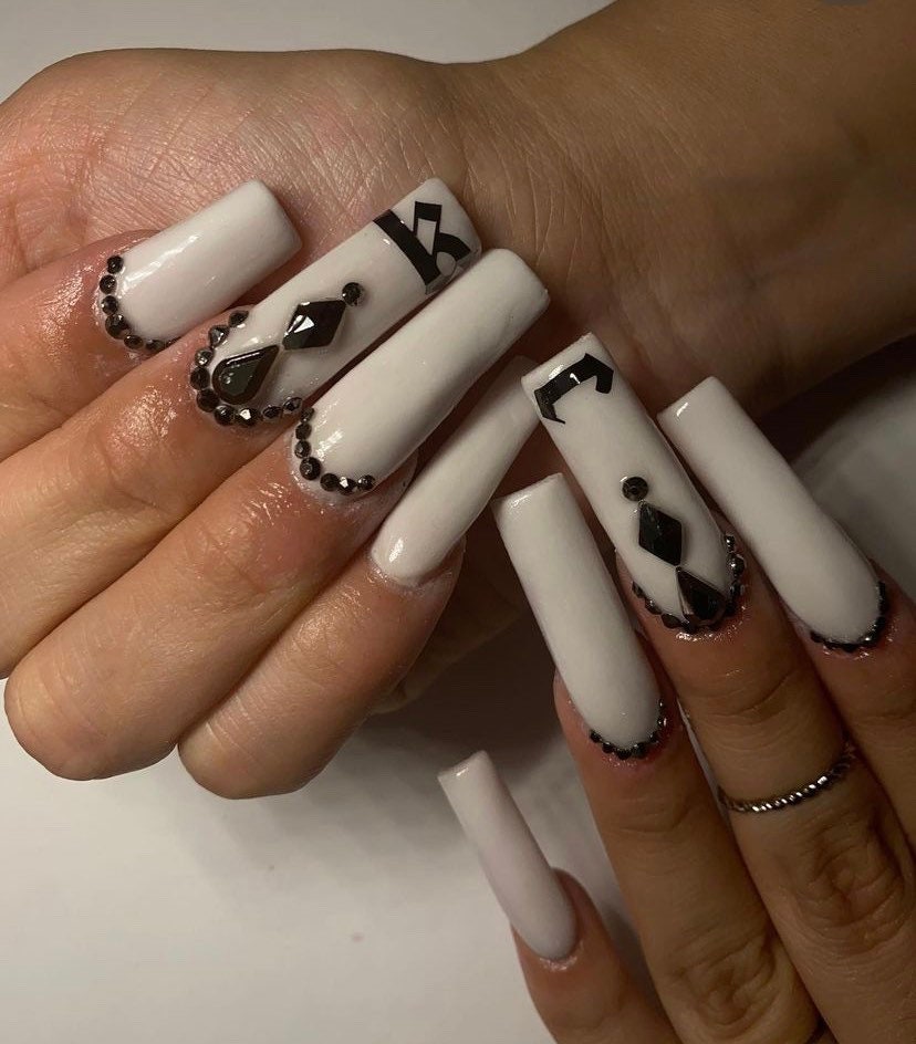 Old English Letters Nail Art Sticker Pink Holographic Nail - Etsy