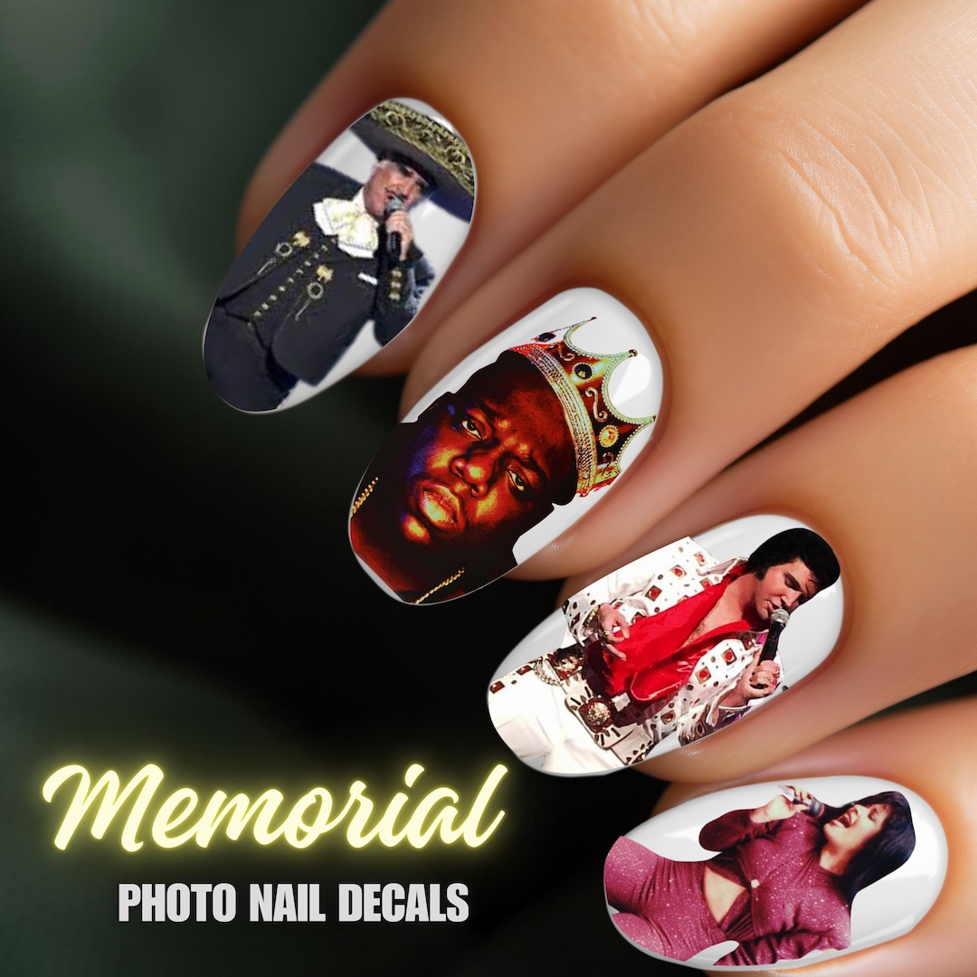 Custom Funeral Memorial Photo Waterslide Nail Decals | Rest in Peace ...