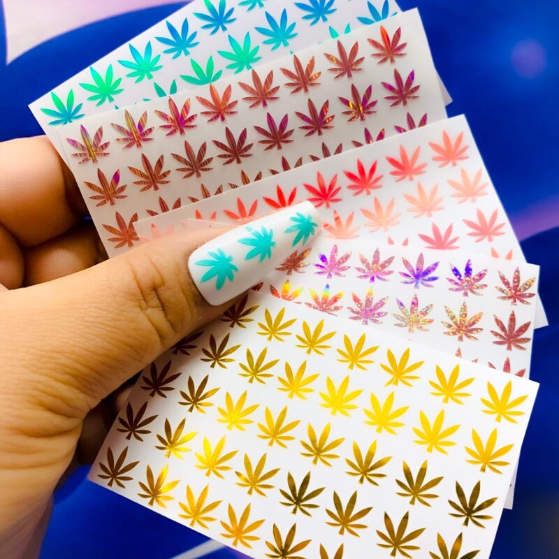 Weed Nail Decals - Etsy