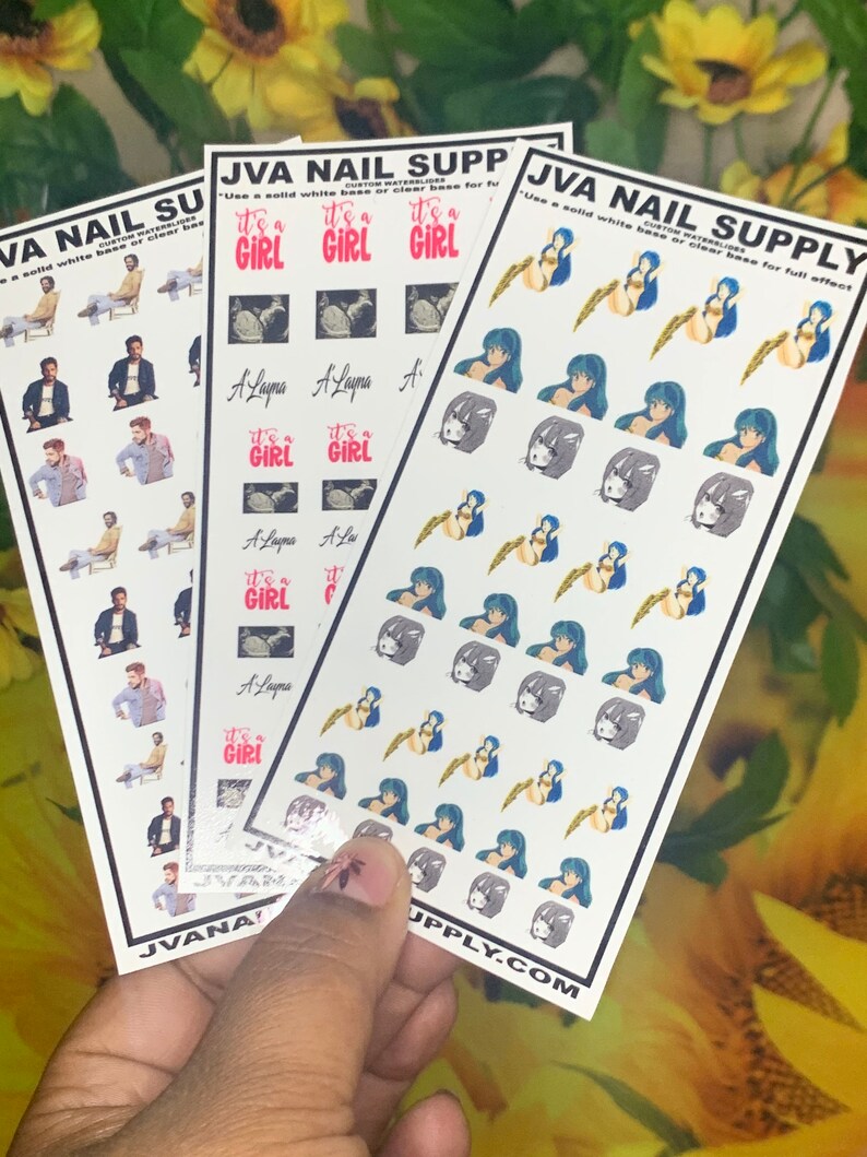 Custom Nail Art Waterslide Decals Custom Water Decals for - Etsy