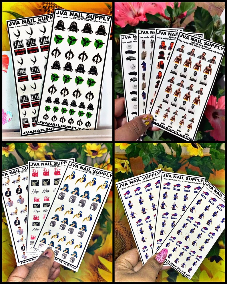 Custom Nail Art Waterslide Decals Custom Water Decals for - Etsy