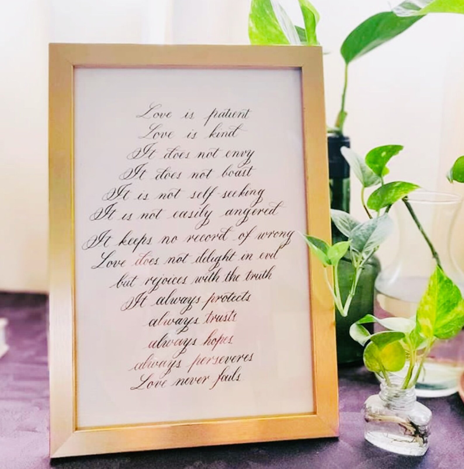 Wooden Framed Calligraphy Artwork - Etsy