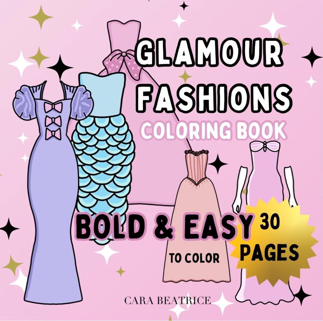Coloring Pages Fashion, Printable Coloring Book, Bold and Easy to Color ...