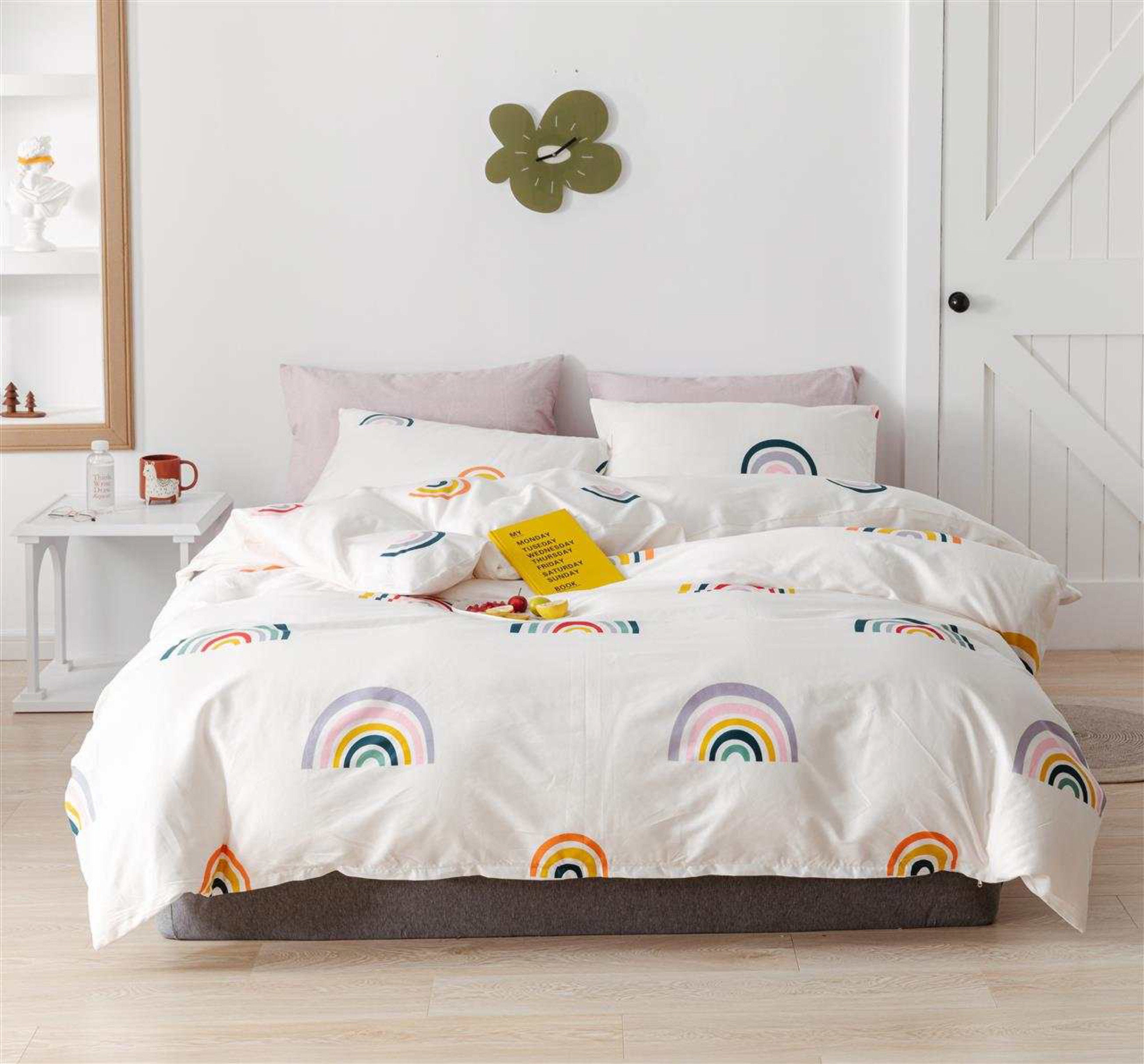 Ministeps Duvet Cover Set With Rainbows for Girls, 100% Cotton ...