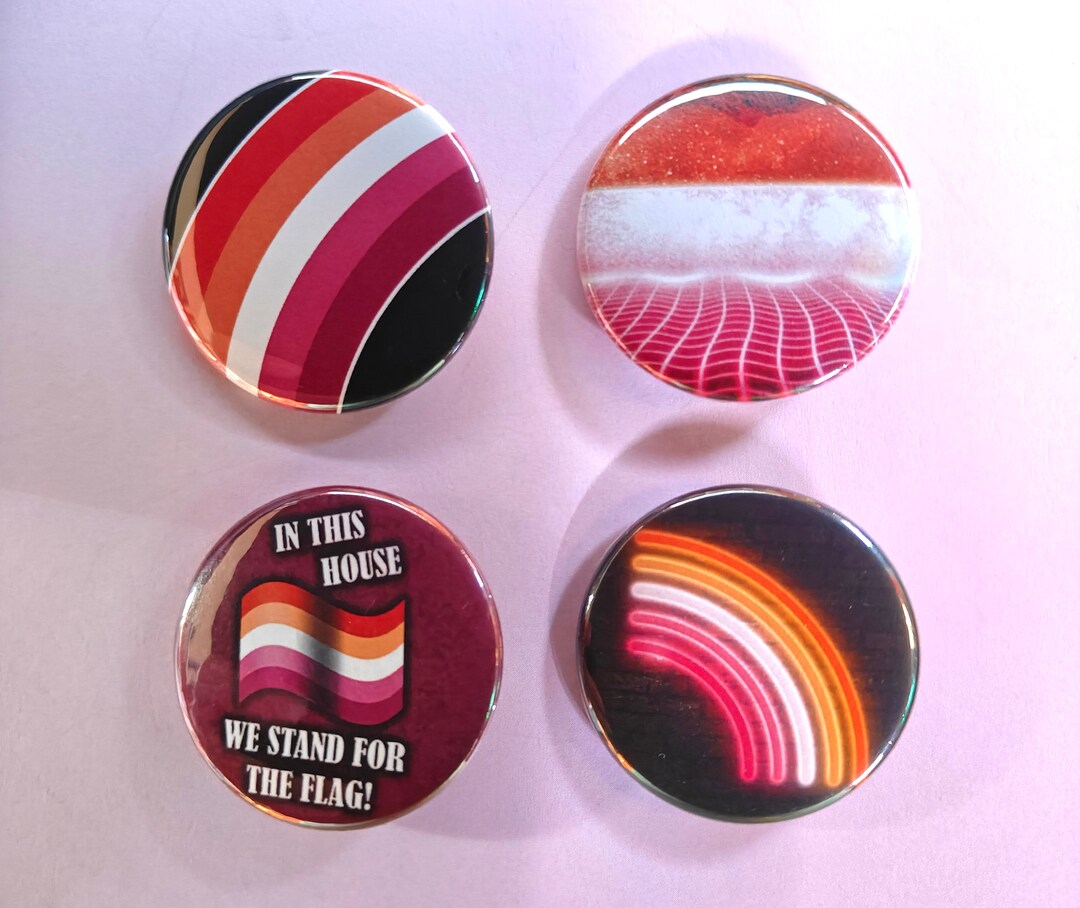 Lesbian Flags Pride Pin Button Badge Set / Queer LGBT Pride Pins - Etsy