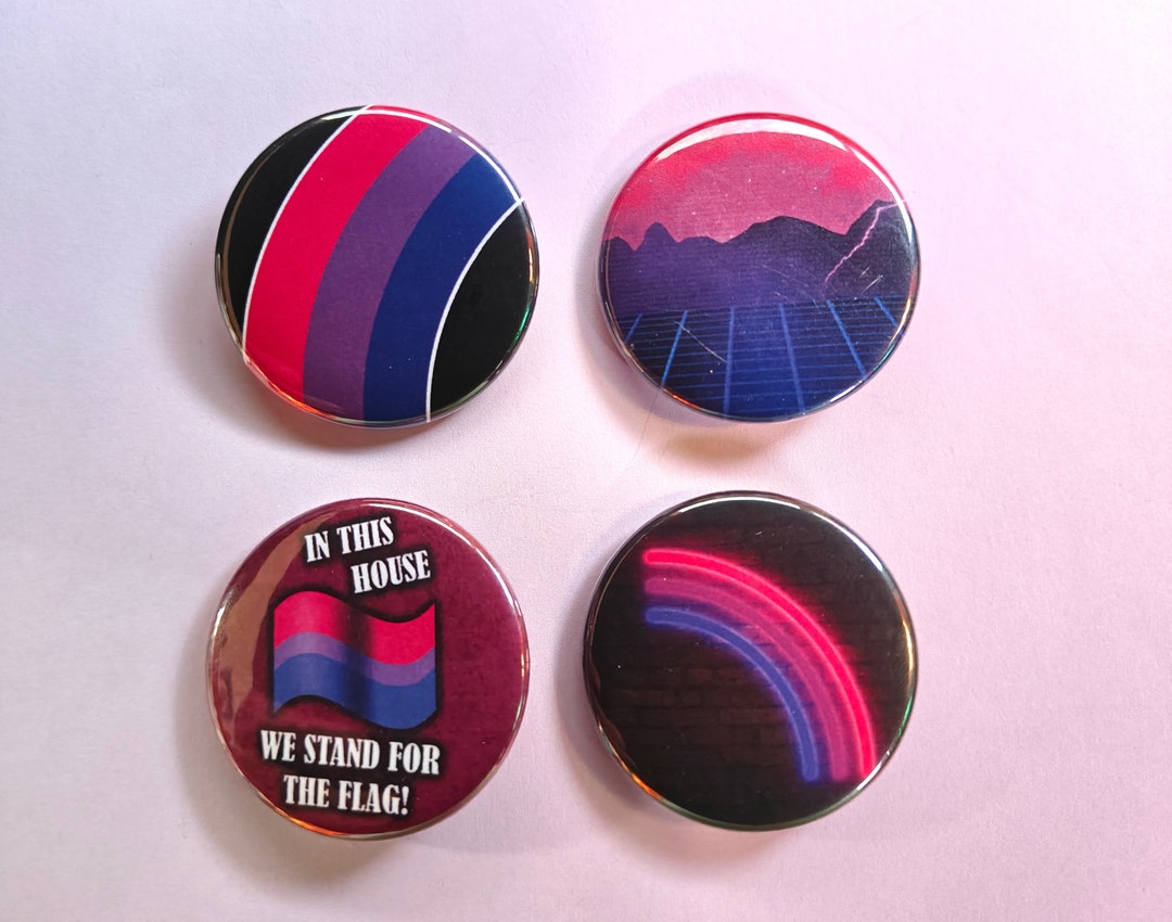 Bi Flags Pride Pin Button Badge Set / Queer LGBT Pride Pins - Etsy