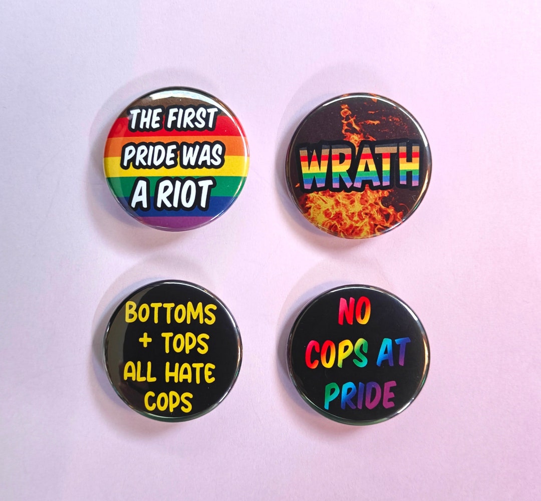 LGBTQ Queer Pride ACAB Pin Button Badge Set / No Cops at Pride - Etsy