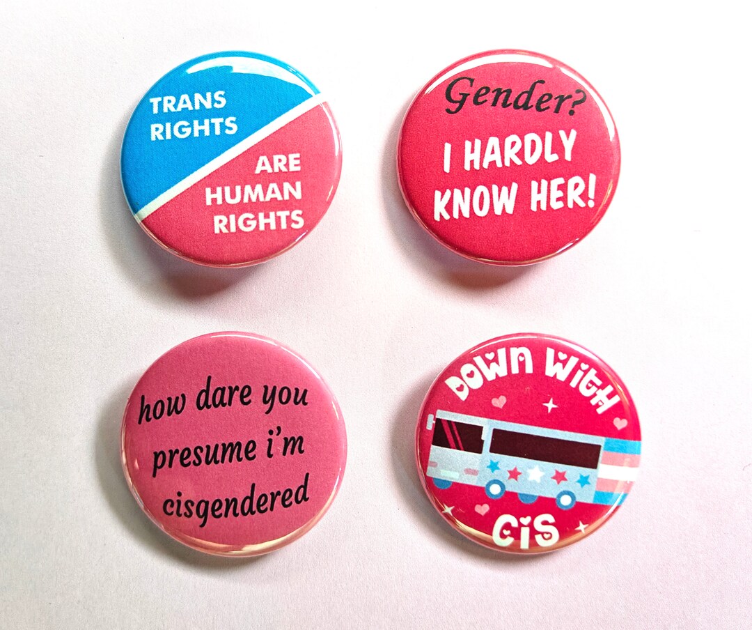 Trans Pride Pin Button Badge Set Queer Lgbt Pride Pins Etsy