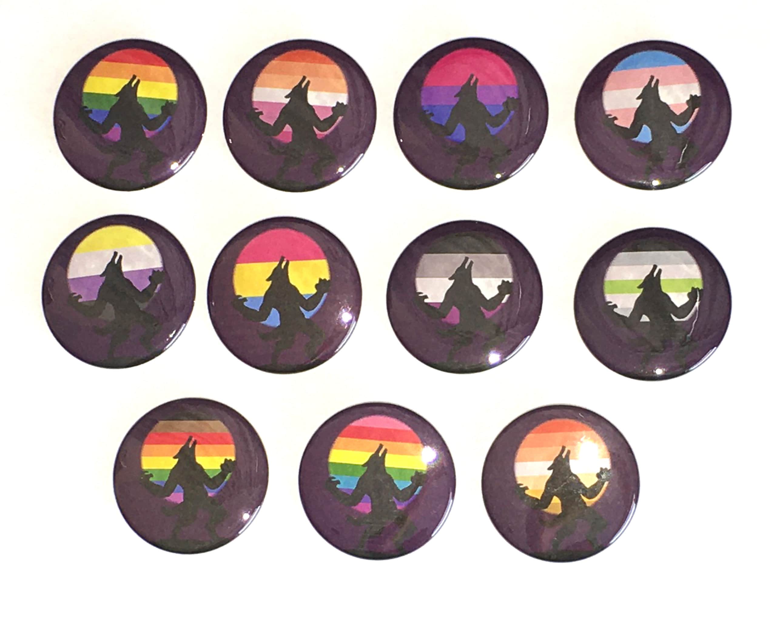 Magnets / LGBT Pride Flag Werewolf Howling at Moon / LGBTQ / - Etsy