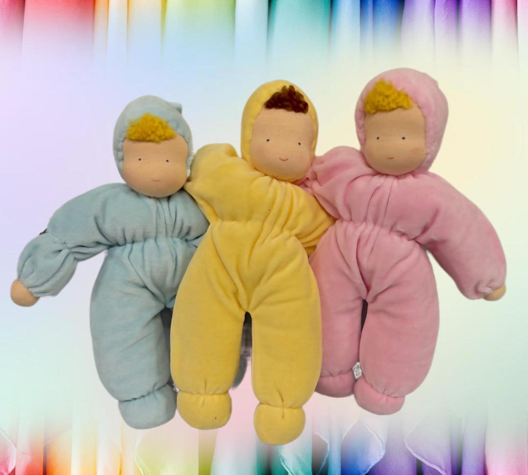Cuddle Baby Soft Waldorf Doll Boy or Girl, Newborn, Cotton Velour ...