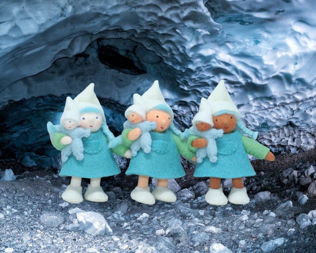Cave Gnome Girl Waldorf Doll Holding Her Own Dollie - Fully Flexible ...